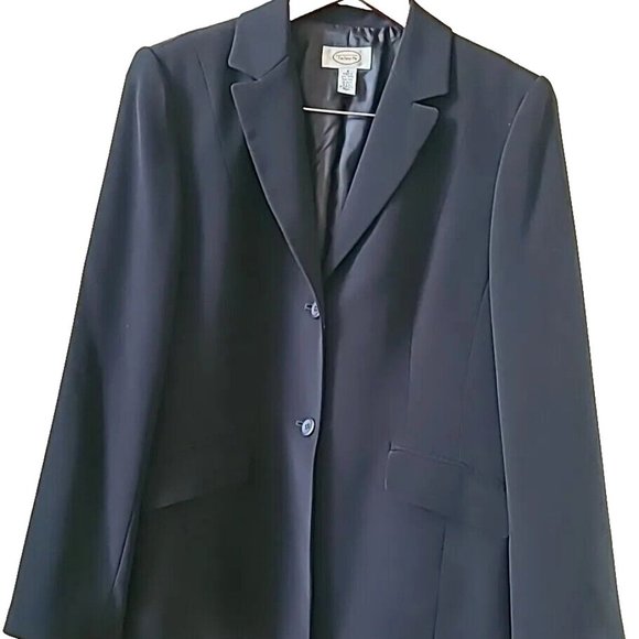 Talbots | Jackets & Coats | Talbots Blazer Womens Size 8 Black 2 Button ...